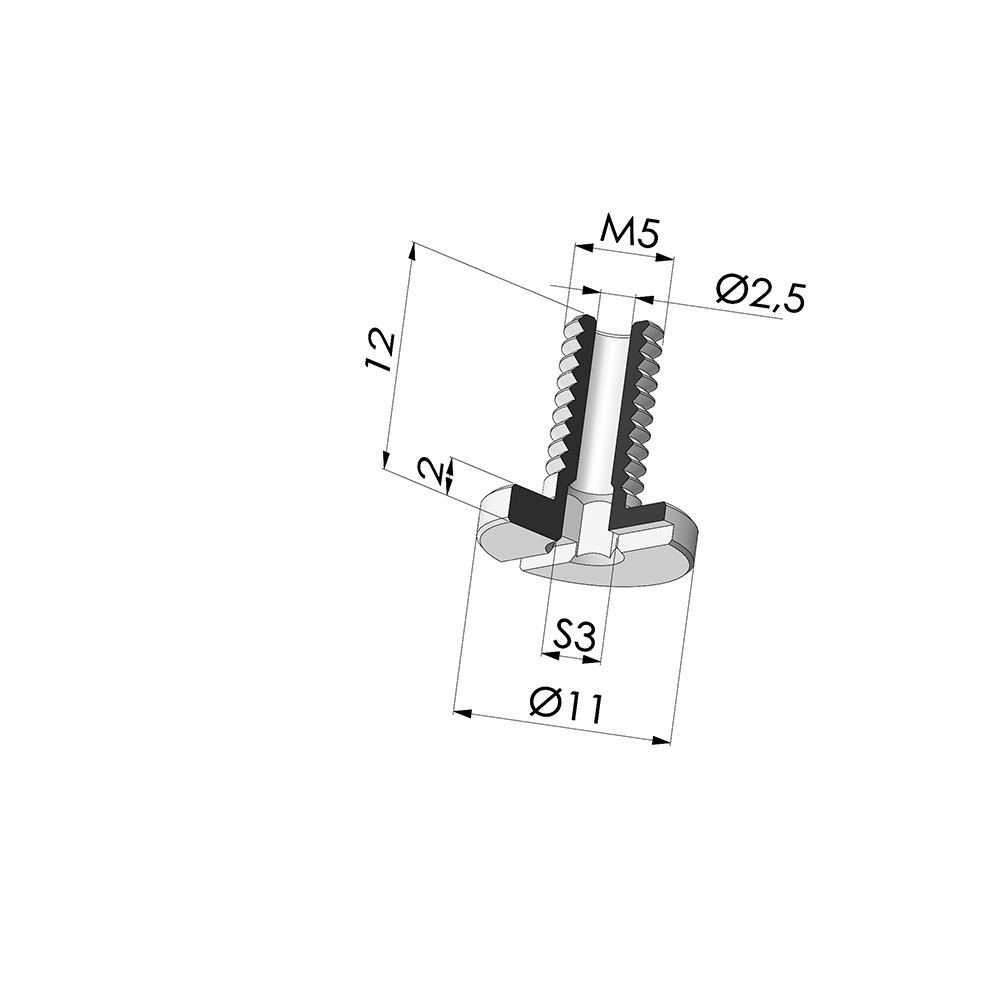 NOVACOM | Vis M5 - ØTête 11MM - L 12MM
